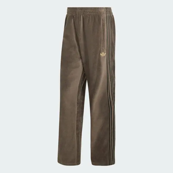 Adidas Firebird Velour Track Pants Brown - Branch