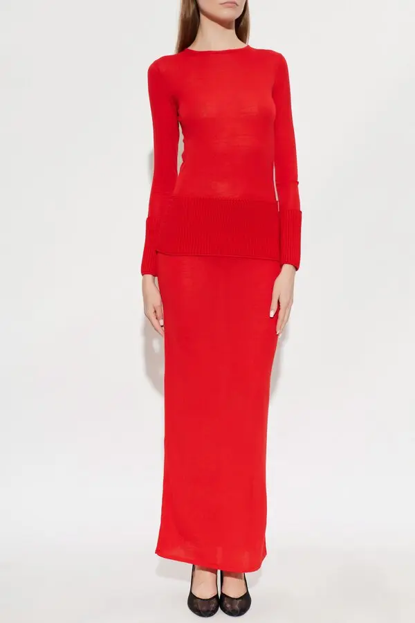 Alaïa Wool Dress With Long Sleeves