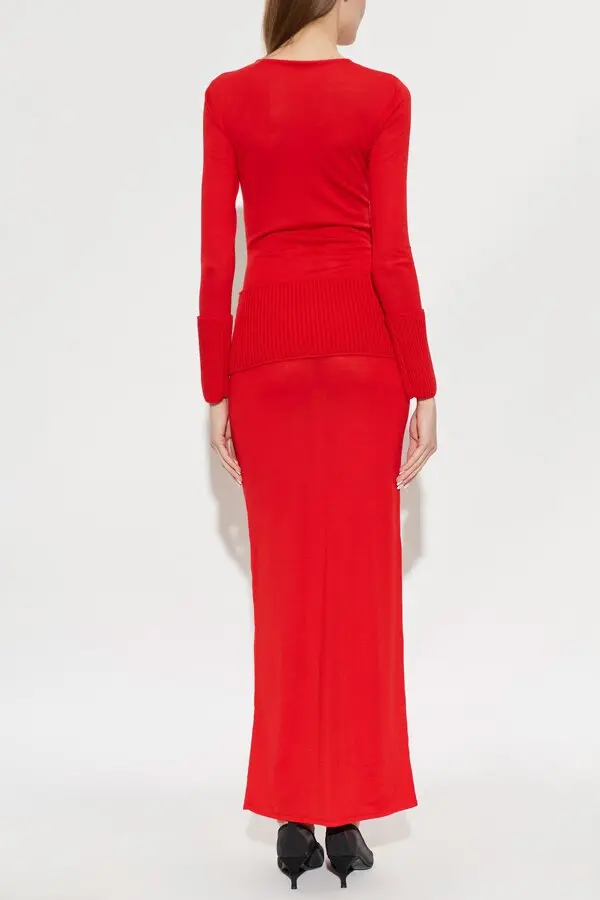 Alaïa Wool Dress With Long Sleeves