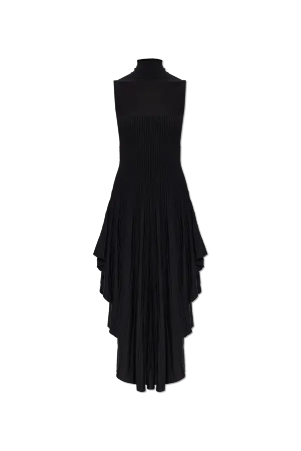 Alaïa Wool Dress With Turtleneck - Black