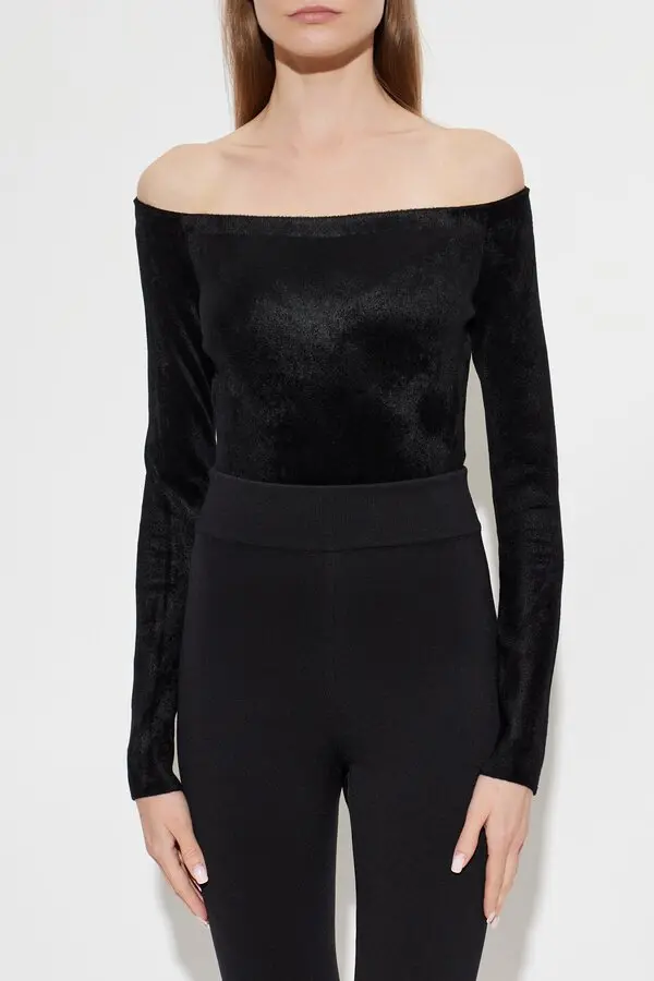 Alaïa Velvet Long Sleeve Bodysuit