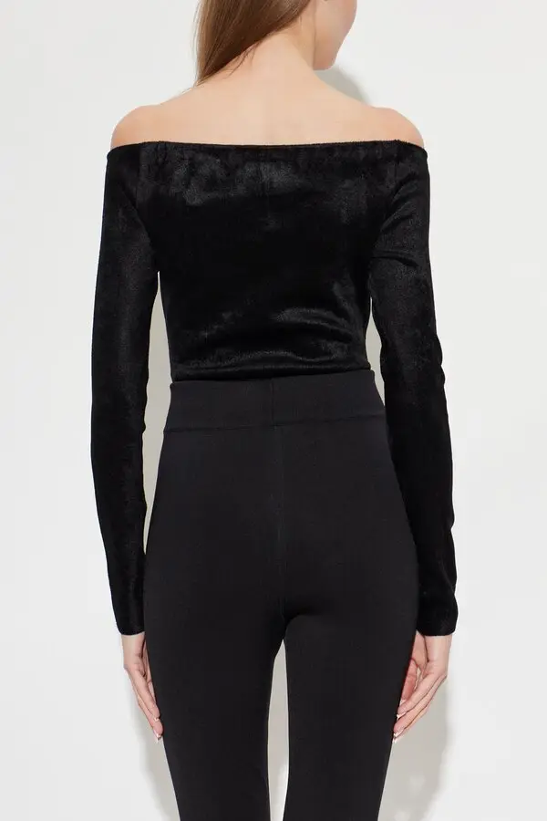 Alaïa Velvet Long Sleeve Bodysuit