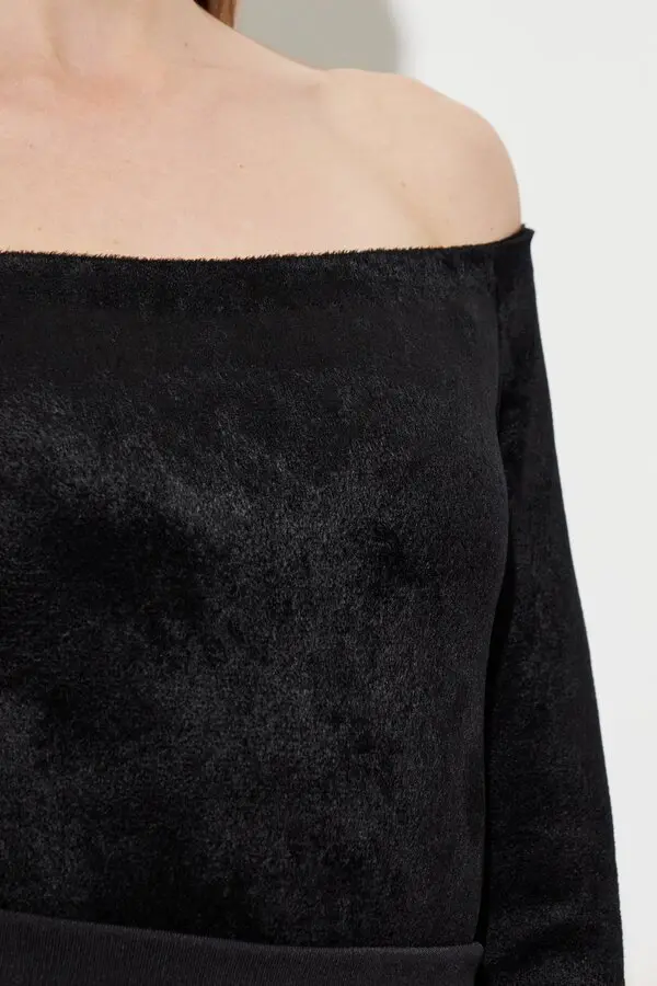 Alaïa Velvet Long Sleeve Bodysuit