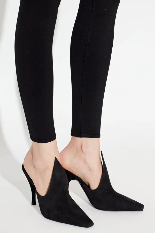 Alaïa Paris Suede Pointed Toe Heeled Mules - Black
