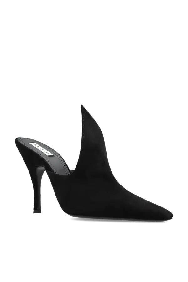 Alaïa Paris Suede Pointed Toe Heeled Mules - Black