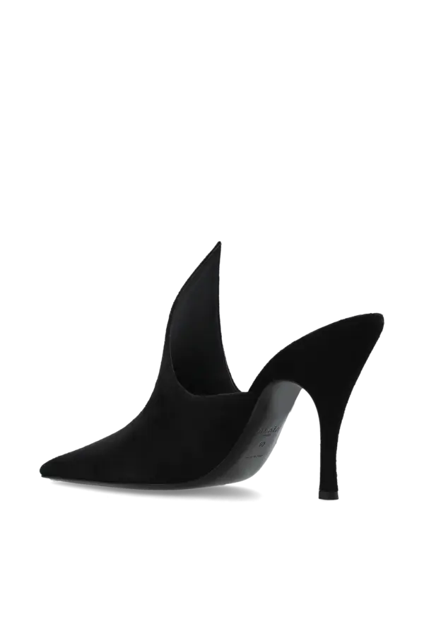 Alaïa Paris Suede Pointed Toe Heeled Mules - Black