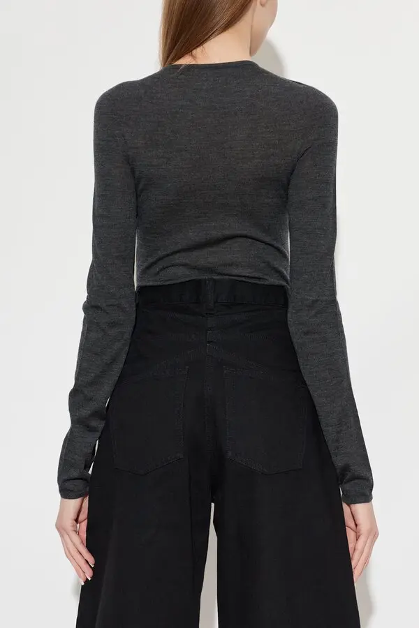 Alaïa Wool Long Sleeve Bodysuit - Grey