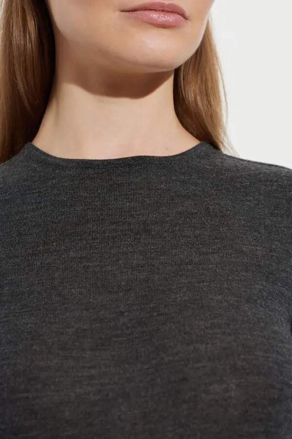 Alaïa Wool Long Sleeve Bodysuit - Grey