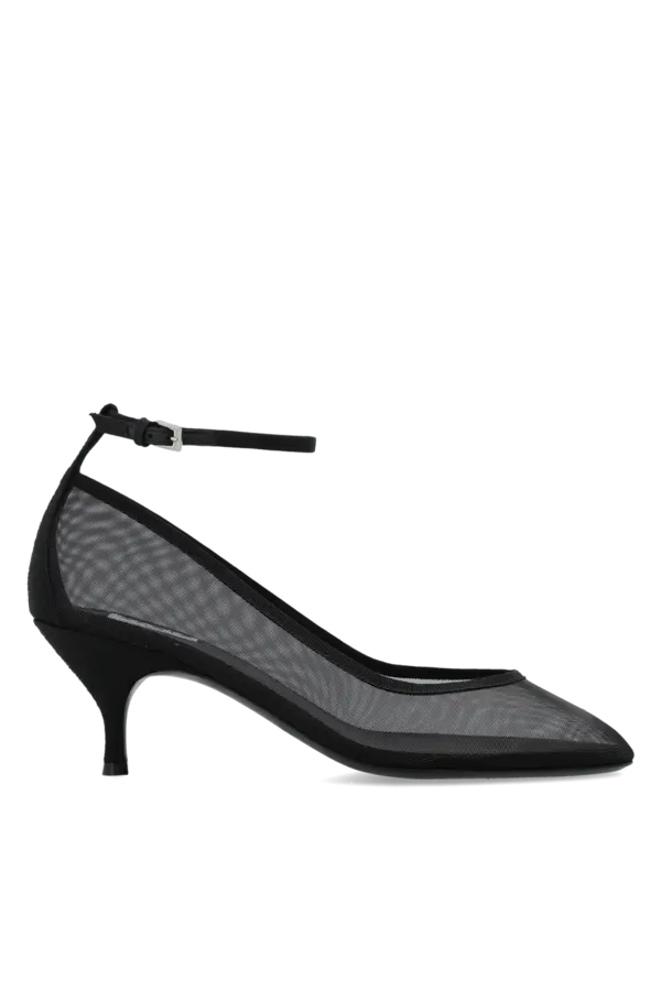 Alaïa Mesh Ankle Strap Pumps - Black