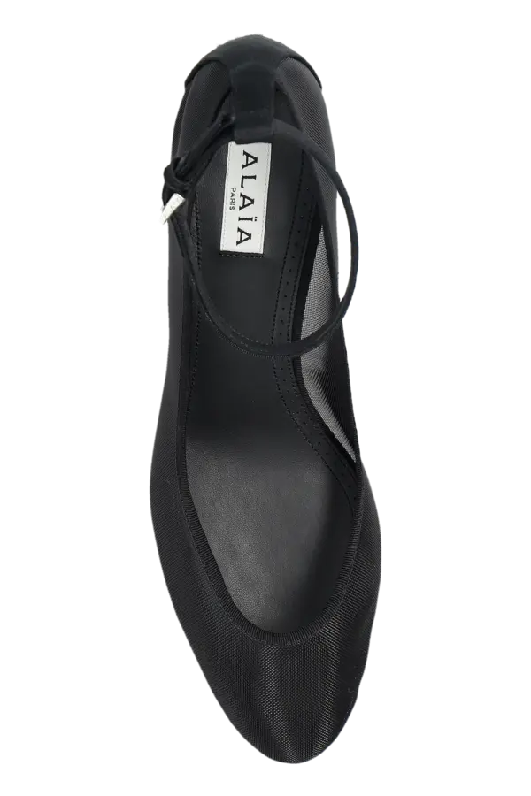 Alaïa Mesh Ankle Strap Pumps - Black