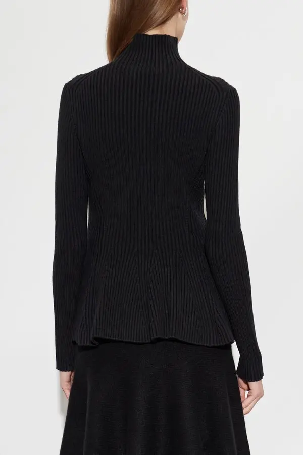 Alaïa Wool Cardigan With Stand-up Collar