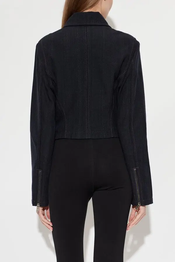 Alaïa Tailored Denim Jacket - Navy Blue