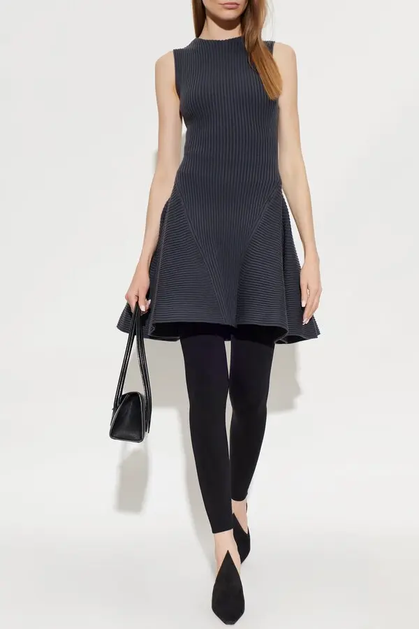 Alaïa Ribbed Sleeveless Knit Mini Dress