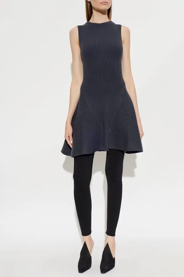 Alaïa Ribbed Sleeveless Knit Mini Dress