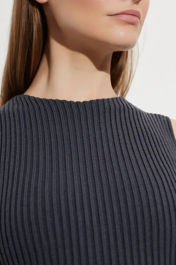 Alaïa Ribbed Sleeveless Knit Mini Dress