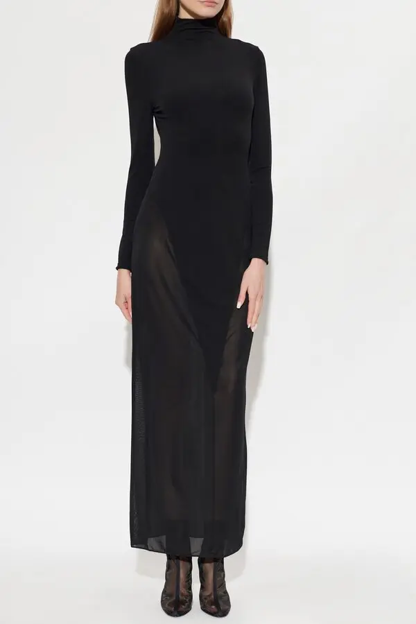 Alaïa Long Sleeve Turtleneck Maxi Dress