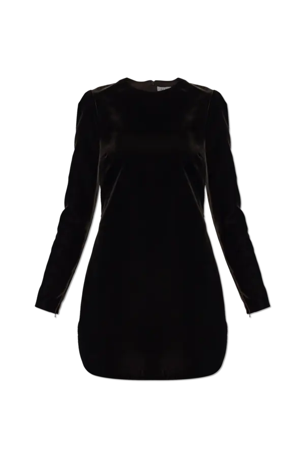 Alaïa Velvet Long-sleeve Mini Dress - Brown
