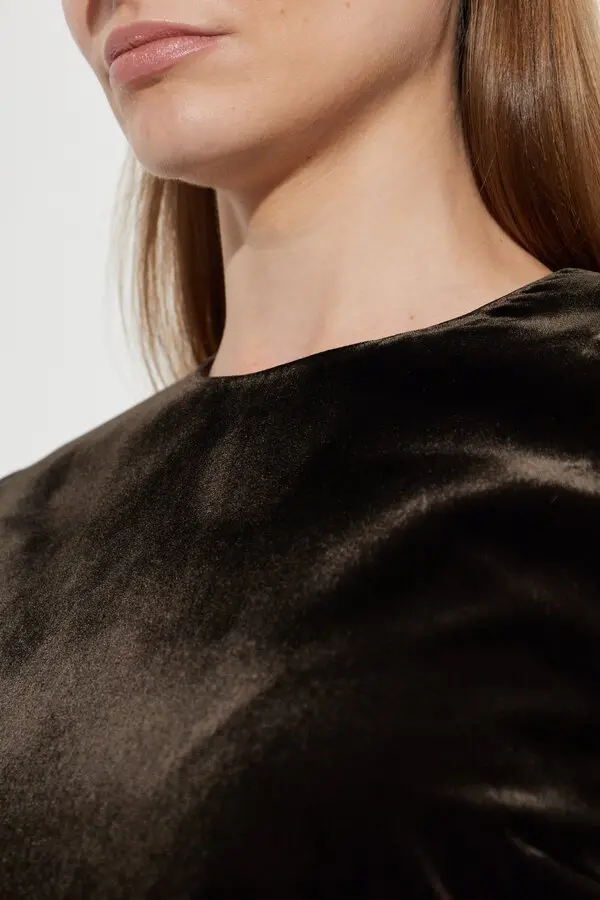 Alaïa Velvet Long-sleeve Mini Dress - Brown
