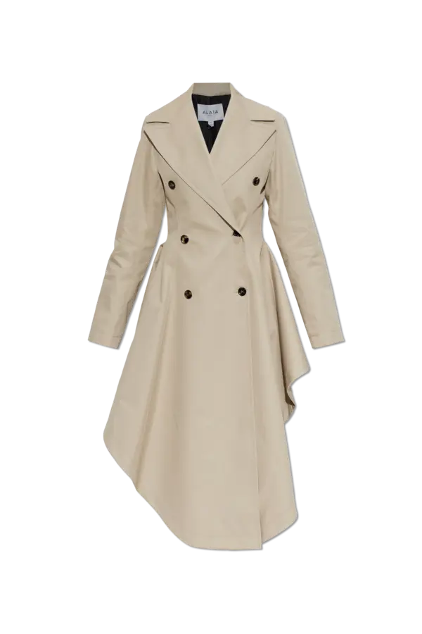 Alaïa Asymmetrical Double-breasted Cotton Coat