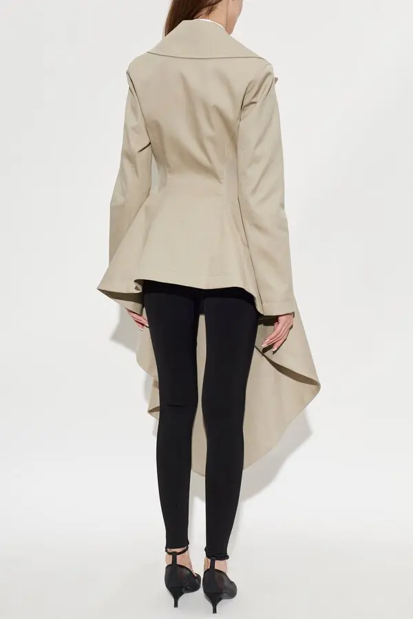 Alaïa Asymmetrical Double-breasted Cotton Coat