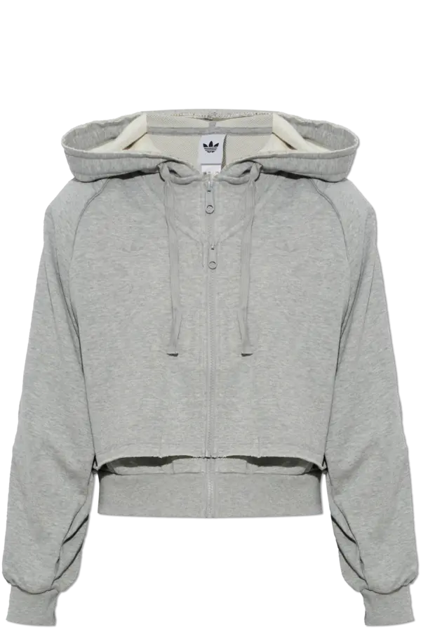 ADIDAS ORIGINALS Cropped Hoodie With Two-way Zipper - Grey