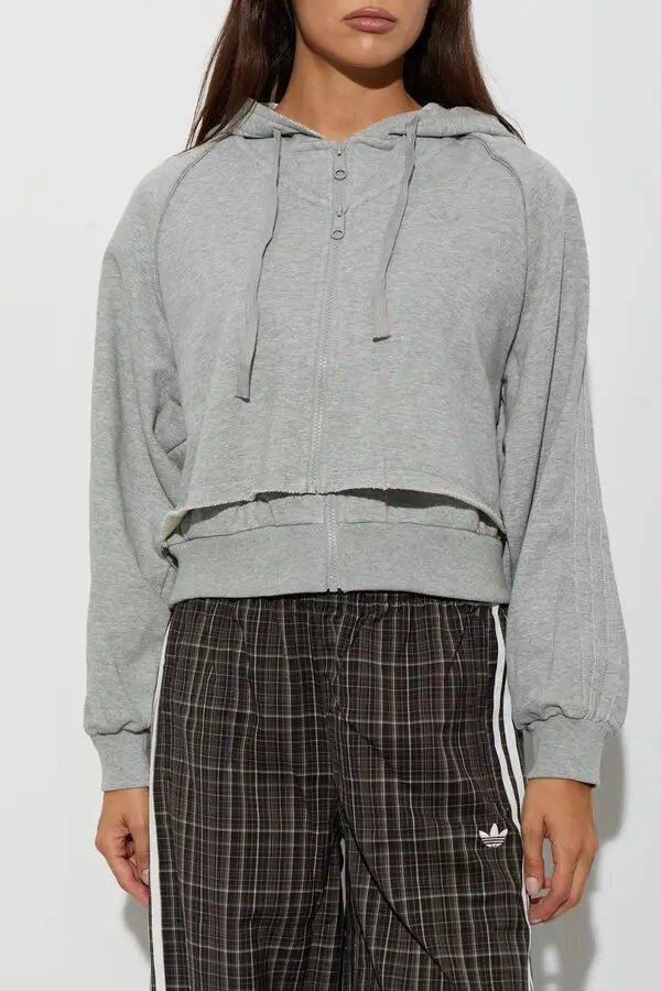 ADIDAS ORIGINALS Cropped Hoodie With Two-way Zipper