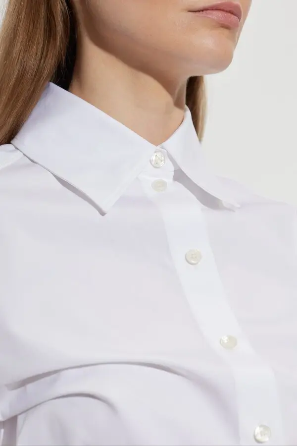 Alaïa Cotton Long-sleeve Bodysuit With Pearl Buttons
