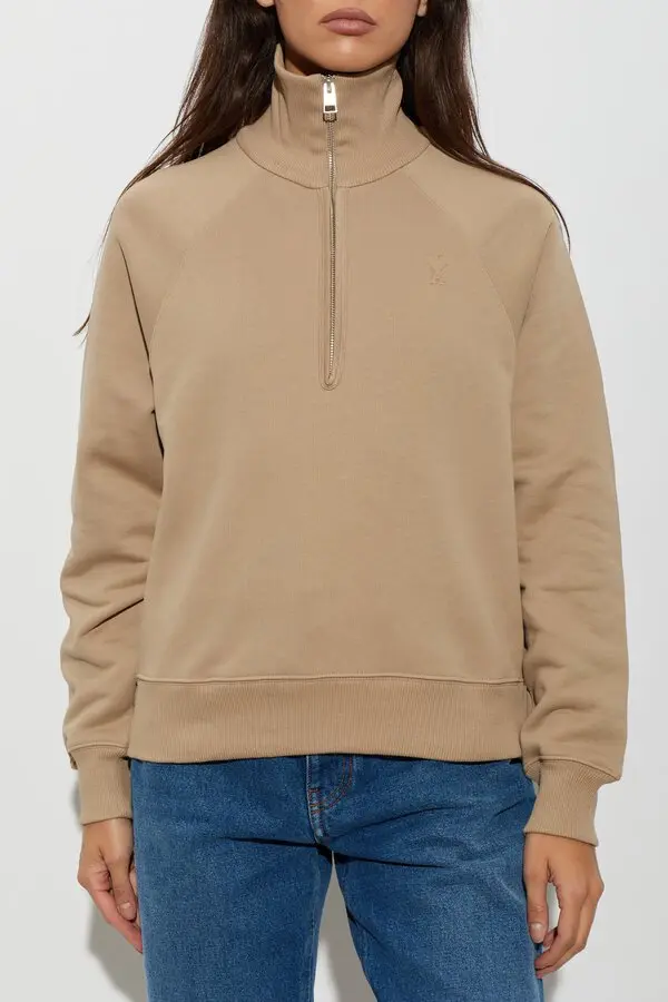 AMI Paris Sweatshirt With A Zip-up Neckline