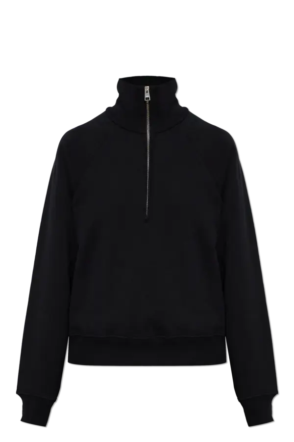 AMI Paris Sweatshirt With A Zip-up Neckline - Black