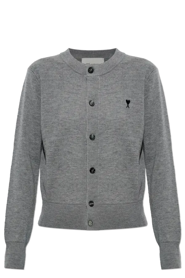 AMI Paris Wool Cardigan - Grey
