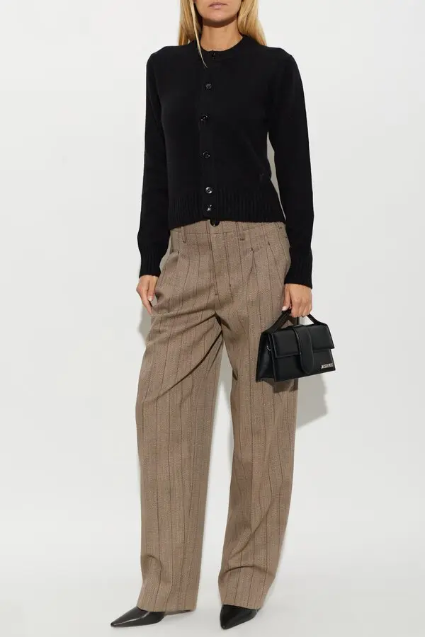 AMI Paris Cashmere Cardigan With Embroidered Logo
