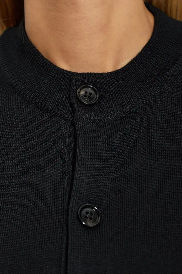 AMI Paris Wool Cardigan With Short Sleeves
