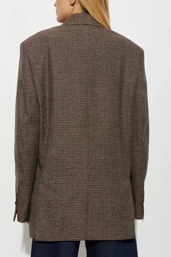 AMI Paris Double Breasted Wool Blazer - Brown