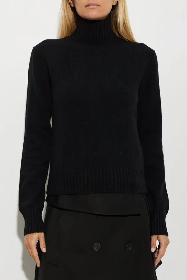 AMI Paris Cashmere Turtleneck With Embroidered Logo