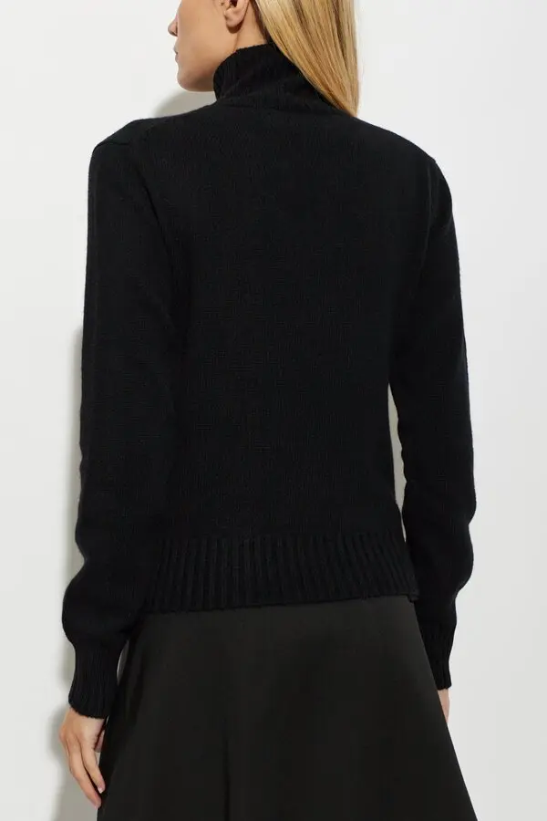 AMI Paris Cashmere Turtleneck With Embroidered Logo
