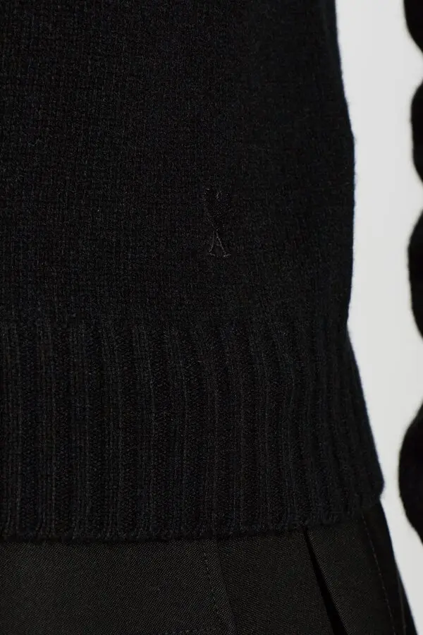 AMI Paris Cashmere Turtleneck With Embroidered Logo