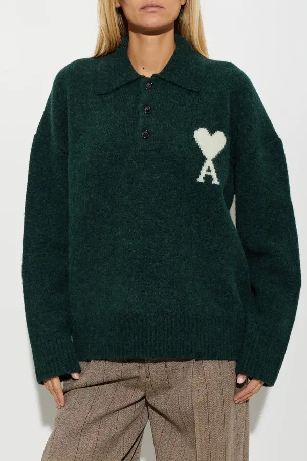 AMI Paris Long Sleeve Polo