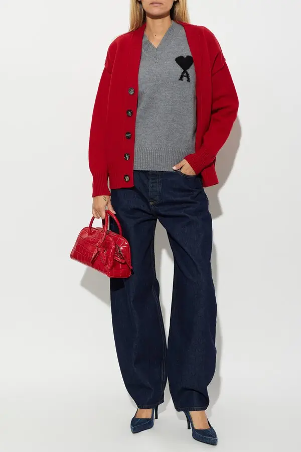 AMI Paris Wool Vest With Logo Detail