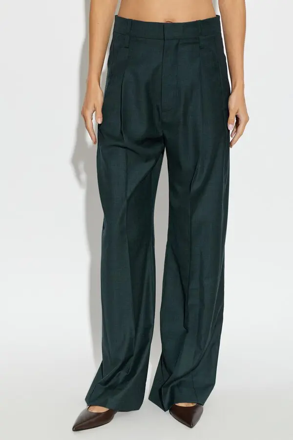 Victoria Beckham Wool Pleated Trousers