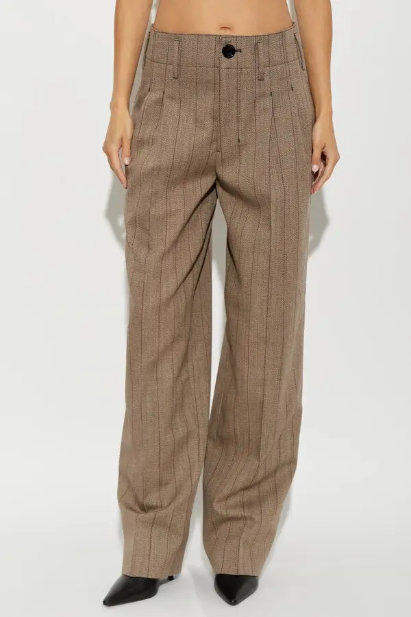 AMI Paris Wool Trousers With Pinstripe Pattern