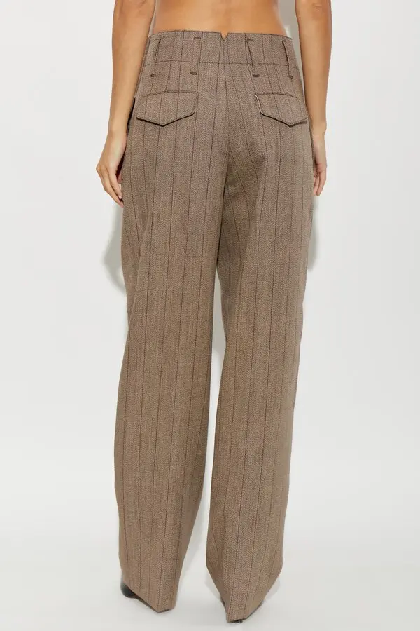 AMI Paris Wool Trousers With Pinstripe Pattern