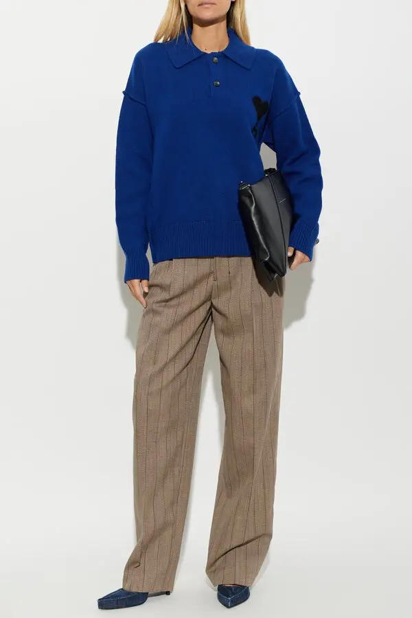 AMI Paris Wool Polo With Logo