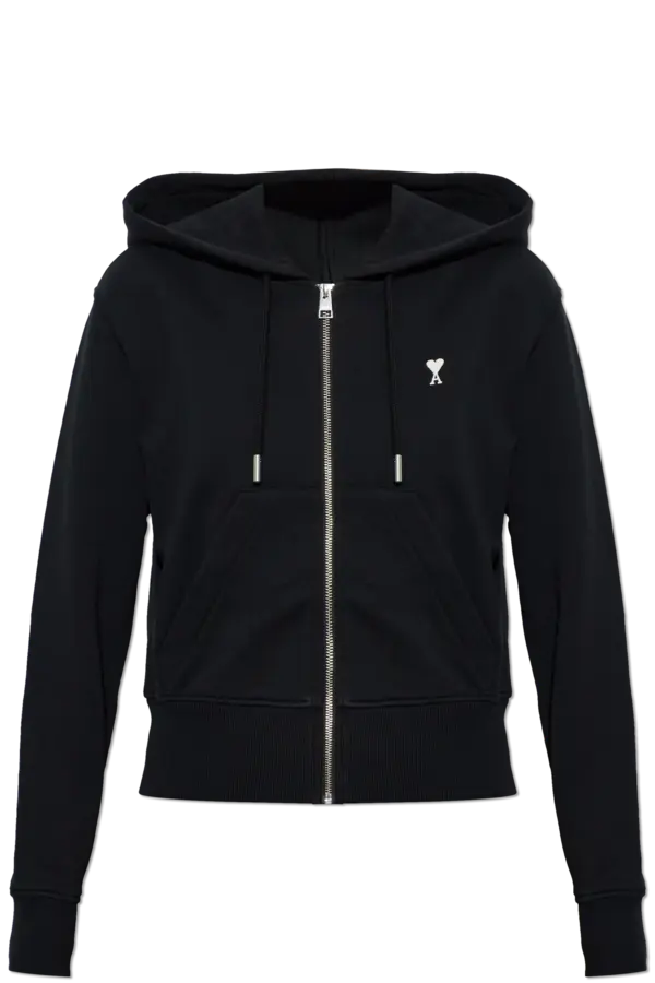 AMI Paris Cotton Hoodie - Black