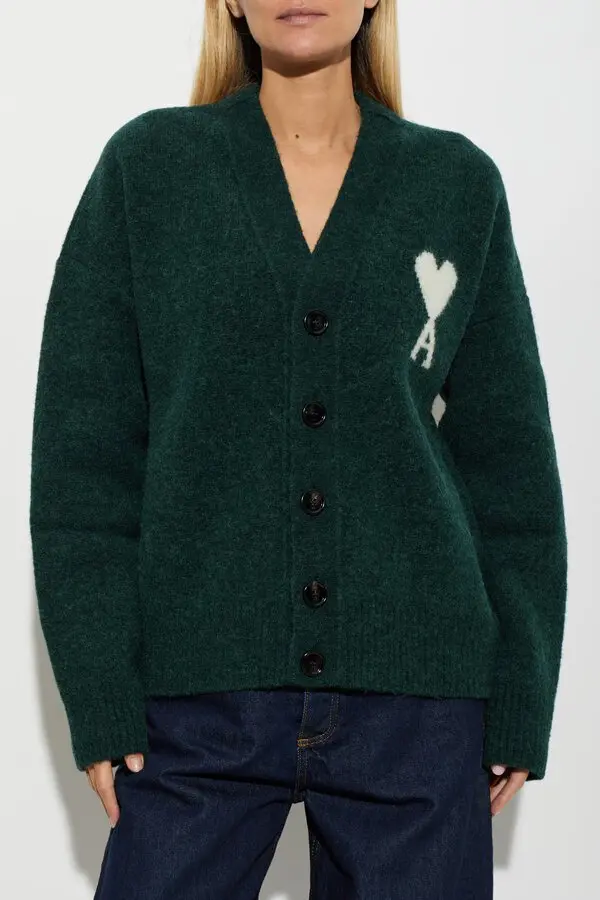 AMI Paris Cardigan With Logo