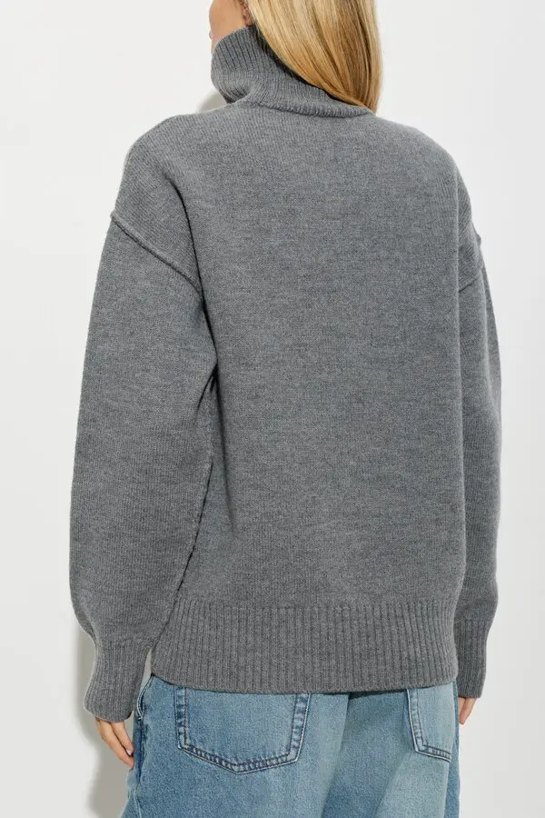 AMI Paris Wool Turtleneck With Logo