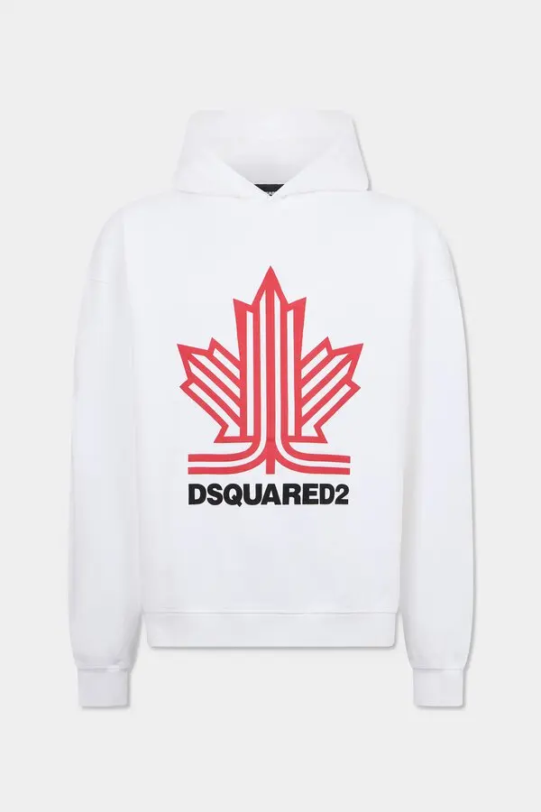 Dsquared2 Ski Leaf Relax Fit Hoodie - White