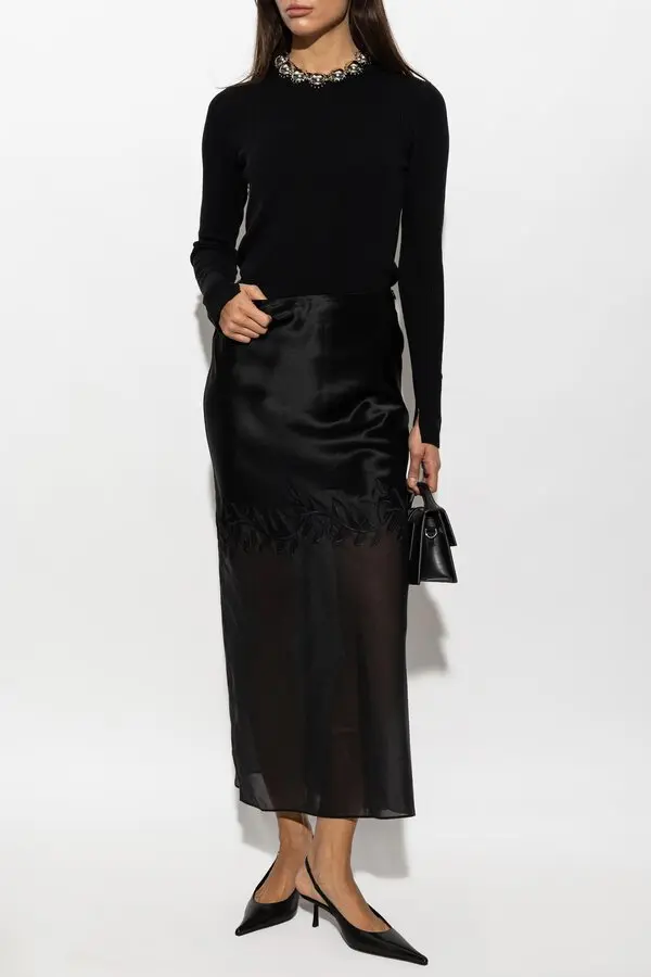 BY MALENE BIRGER Mariella Ribbed Wool Blend Long Sleeve Top