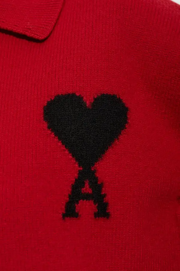 AMI Paris Wool Long-sleeve Polo