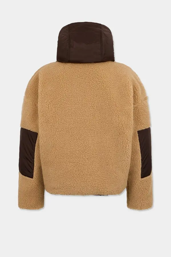 Dsquared2 Reversible Teddy Fleece And Nylon Hooded Jacket
