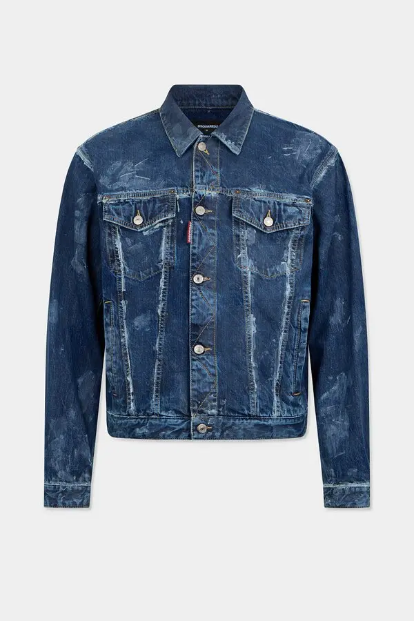 Dsquared2 Dark Frosted Oversized Denim Trucker Jacket